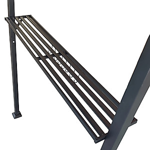 8'X5' Grill Gazebo Canopy, Grill Tent for Outdoor Grill, Double Tiered BBQ Gazebo with Steel Frame, Two Shelves, Nine Hooks and A Bottle Opener, Small Grill Shelter for Backyard, Patio (Brown)