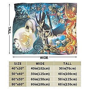 Halloween Blanket The Nightmare Before Christmas Blanket Super Soft Throw Blanket Light Weight Plush Flannel Blankets Living Room Sofa Beding for Kids Adults for All Season 40x50 Inch