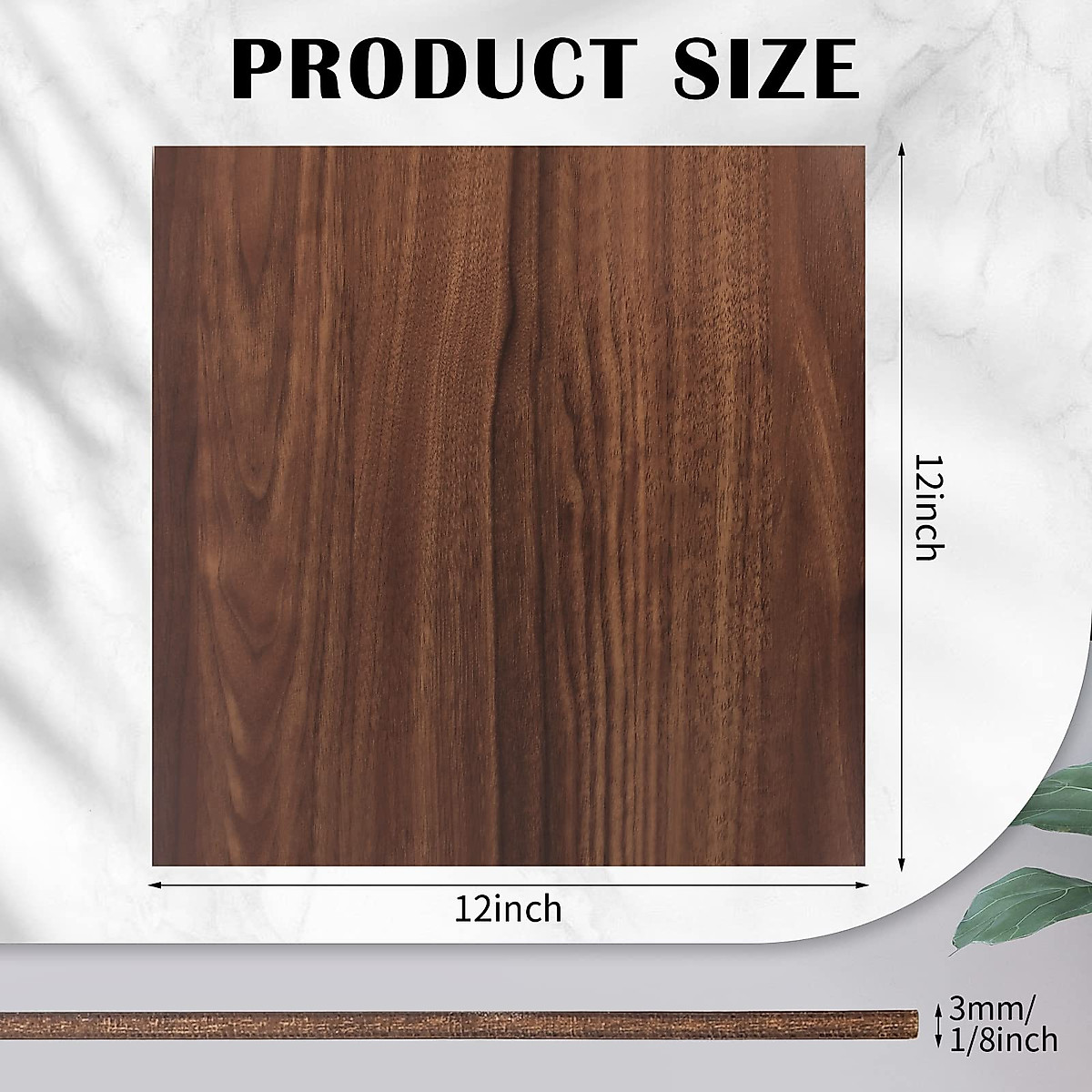 Vemkyrio 12 Pcs Walnut Unfinished Wood Craft, 3MM 1/8" x 12" x 12" Walnut Unfinished Plywood for Laser Cutting & Engraving, CNC Cutting, School DIY Projects