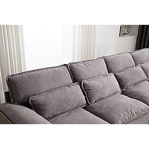 Symmetrical U Shaped Modular Sectional Sofa Cloud Couch, 6 Seater Oversized Convertible Sleeper Couch with Double Chaise & Memory Foam, Deep Seat Corner Sofa&Couches for Living Room Office