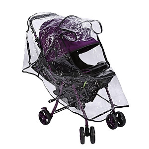 Baby Stroller Rain Cover, Universal Pram Accessory Front Opening Rain Cover PVC Transparent Wind Rain Weather Protector