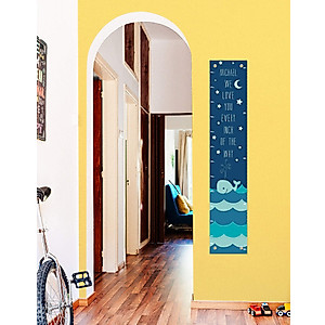 Nautical Gifts for Kids Name We Love You Every Inch of The Way Aquatic Decor Customized Growth Chart