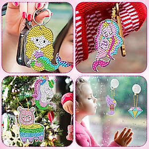 MTLEE 10 Sets Arts and Crafts for Kids Ages 8-12 5D Diamond Painting Keychain Kits Gem Art Kits for Girls Crafts Gem Painting Kits Diamond Art Gift Idea for Age 4, 5, 6, 7, 8, 9, 10-12 (Magical)