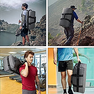 Nepest 60L Large Gym Duffle Bag for Men Travel Weekender Duffel Backpack Bags with Detachable Back Pack Straps for Traveling Overnight Camping Climb Sports, Heavy Duty and Water Resistant (Gray)