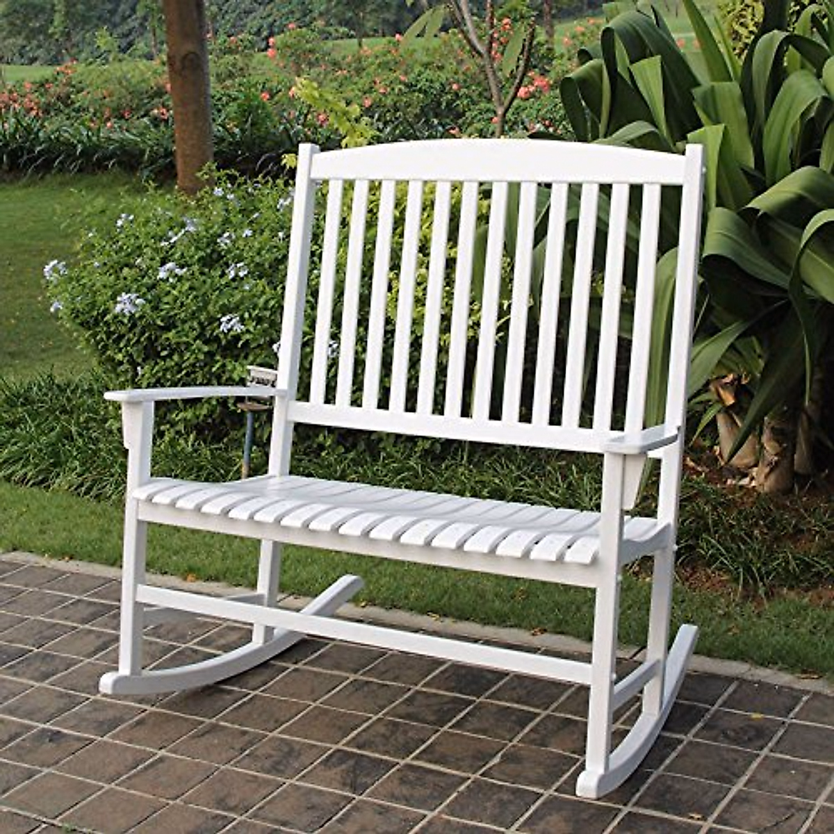 Cambridge Casual Bentley Porch Double Rocker, White
