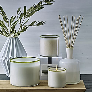 LAFCO New York Signature Candle, Feu de Bois - 15.5 oz - 90-Hour Burn Time - Reusable, Hand Blown Glass Vessel - Made in The USA