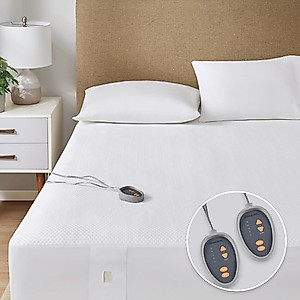 Beautyrest Heated Mattress Pad King - Electric Bed Warmer Cool to Touch, All Seasons Cover, 5 Heat Level, Auto Shut Off, Deep Pocket - Machine Wash Electric Mattress Pad, UL Certified, White, Queen
