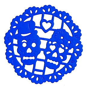 Super Value Depot Dia de Muertos / Day of the Dead, 30 Frontales and 10 Small Round Placemats, Altar de Ofrendas Decoration, Tissue Mexican Papel Picado.