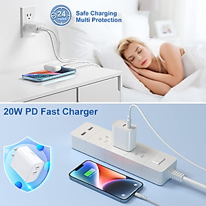 20W USB C Wall Charger Block, Costyle 3 Pack Dual Port USB C Charging Block Brick, Double C Type Charger Block for iPhone 15 Pro 15 Plus 11 12 13 14 15 Pro Max XS XR iPad Airpods Pro(White)