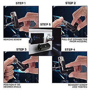 Pair of 3-PIN XLR Angle Adapter | Dual Male & Female, Durable Metal Connector w/ 4 Adjustable Angle Positions & Tight Connection to Mixer | Save Space & Keep Mic Cables Neat On Stage, In Studio & More