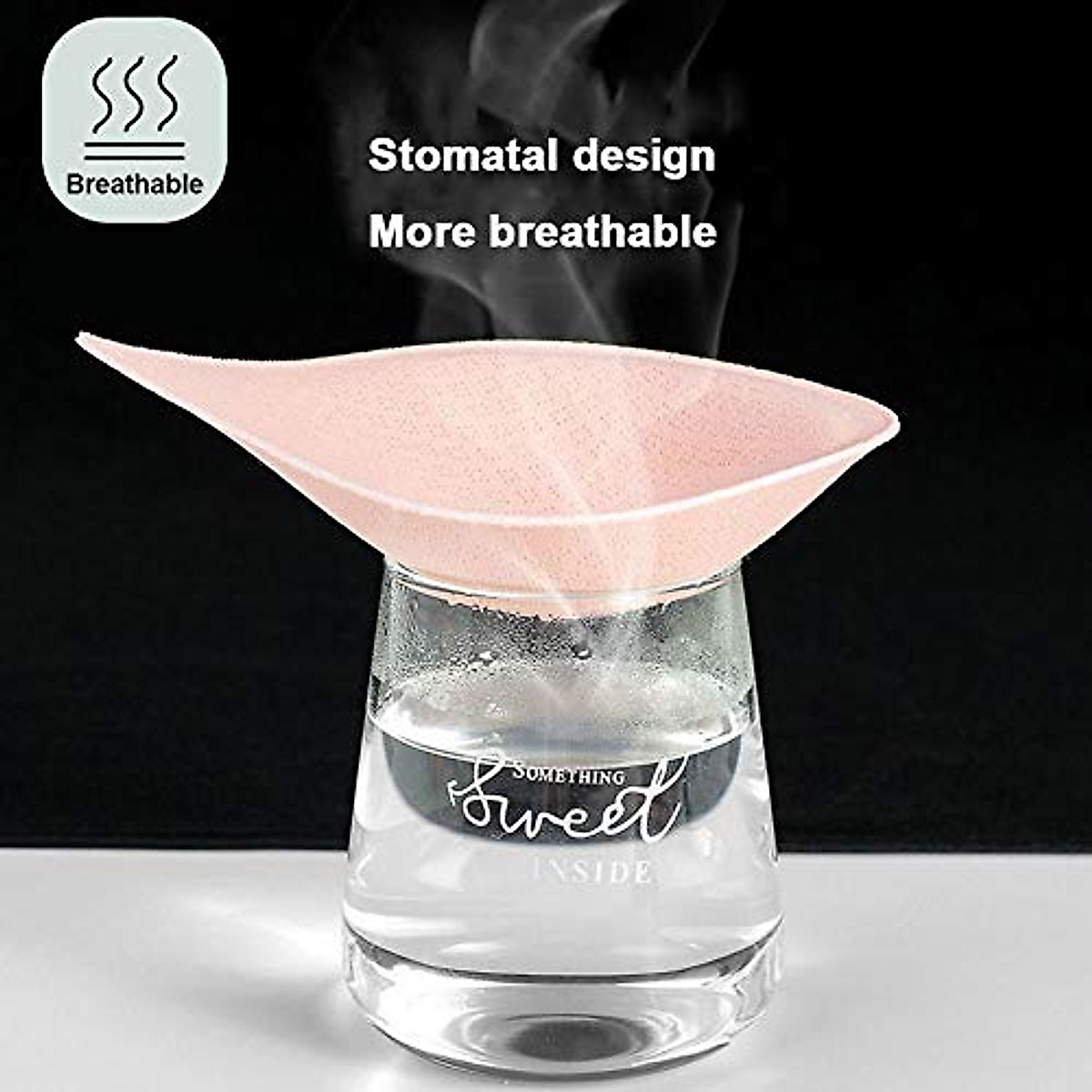 KAHIOE 1 pair teardrop shape latex breast pad Insert Women's Bra Pads Breast Enhancer Chest Push Up Cups for Swimsuits Yoga (Beige, XXL)