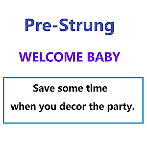 Blukey Holographic Welcome Baby Banner Hanging Bunting String Flag Iridescent White Baby Shower Decorations Banners and Signs