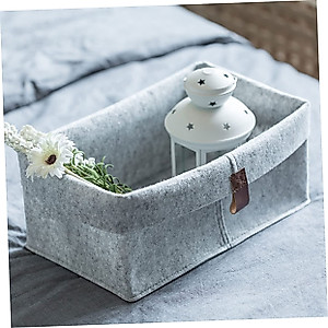 Cabilock 3pcs Felt Storage Basket Ornament Storage Boxes Square Storage Bins Collapsible Basket Desktop Storage Basket Small Storage Basket Felt Cube Box Practical Organizer Felt Basket