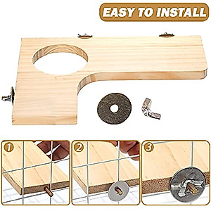 X-pet Hamster Cage Accessories Wooden Platform Chinchilla L-Shaped Round Hole Wooden Playing platform, 5Pcs of Wooden Pedal Toys, Provide a Habitat for Small Animal & Birds, for Squirrel Gerbil