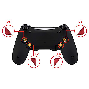 Scarlet Red Replacement Redesigned Back Buttons K1 K2 K3 K4 Paddles for PS4 eXtremeRate Controller Dawn Remap Kit