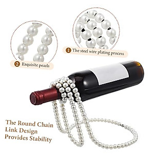 BESPORTBLE Wine Glass Necklace Holder Wine Stand Desktop Decoration Wine Display Rack Pearl Wine Rack Ornaments White Suspension Wine Rack Red Wine Hodler Wine Storage Rack
