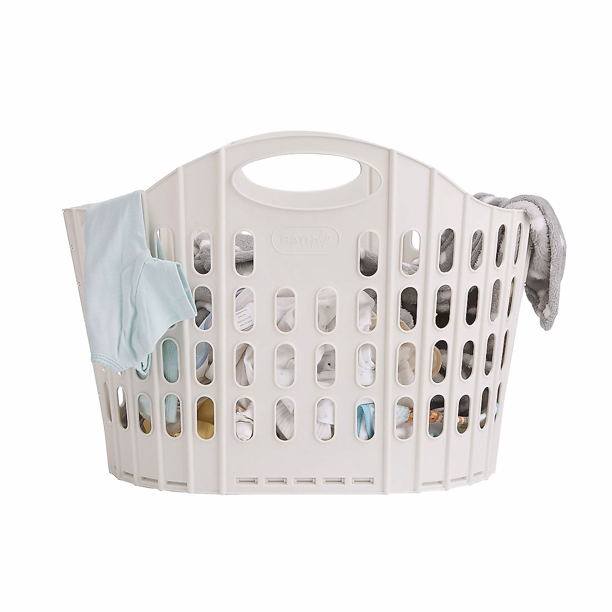 Mind Reader 38 Liter Laundry Folding Basket, Collapsible Laundry Basket, Foldable Storage Basket, Bathroom, Bedroom, Home, Ivory