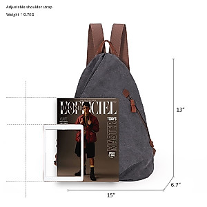 KL928 Canvas Vintage Backpack – Large Casual Daypack Outdoor Travel Rucksack Hiking Backpacks for Men Women