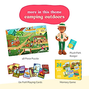 Upbounders by Little Likes Kids - Camping Outdoors Go Fish! Card Game - Classic Family Game for Kids Toddlers Preschool - Diverse, Multicultural Matching Pairs Game