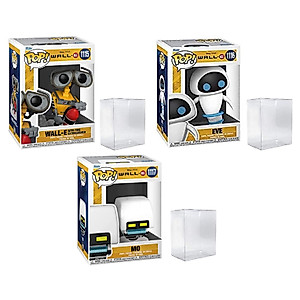 Funko Pop - Disney Pixar - Wall-E, Eve, and Mo Figures - in Pop Protector and Box - Set of 3