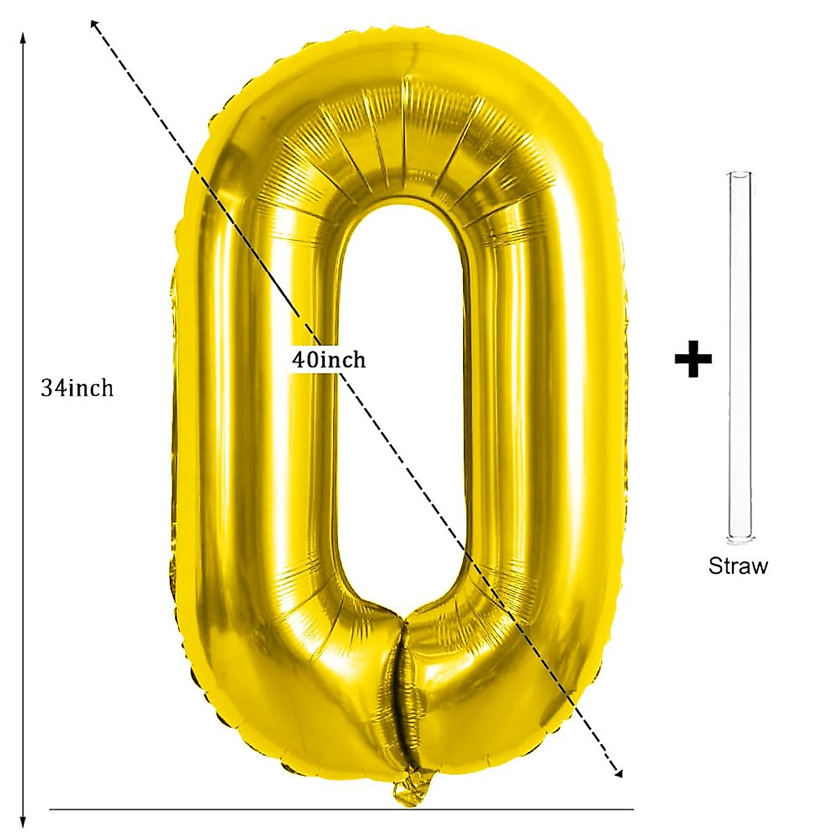 Gold Letter O Balloons 40 Inch - Big Size Jumbo Mylar Foil Helium Balloons for Birthday Party Wedding Anniversary Baby Shower Decorations/Golden O YUNSHANGMO
