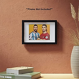 Ikonic Fotohaus Lionel Messi Cristiano Ronaldo Argentina Portugal Soccer Goats Signed Photo Autograph Print Wall Art Home Decor