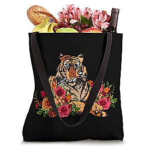 Tiger Flower, Animal Lover For Men Women, Chinese Tiger Tote Bag