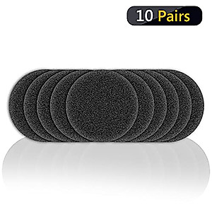 Geekria 10 Pairs 2 Inch (50mm) QuickFit Foam Replacement Ear Pads for AKG Koss Logitech Plantronics Rapoo Sennheiser Sony Headphones Earpads, Headset Ear Cushion Repair Parts (Black)