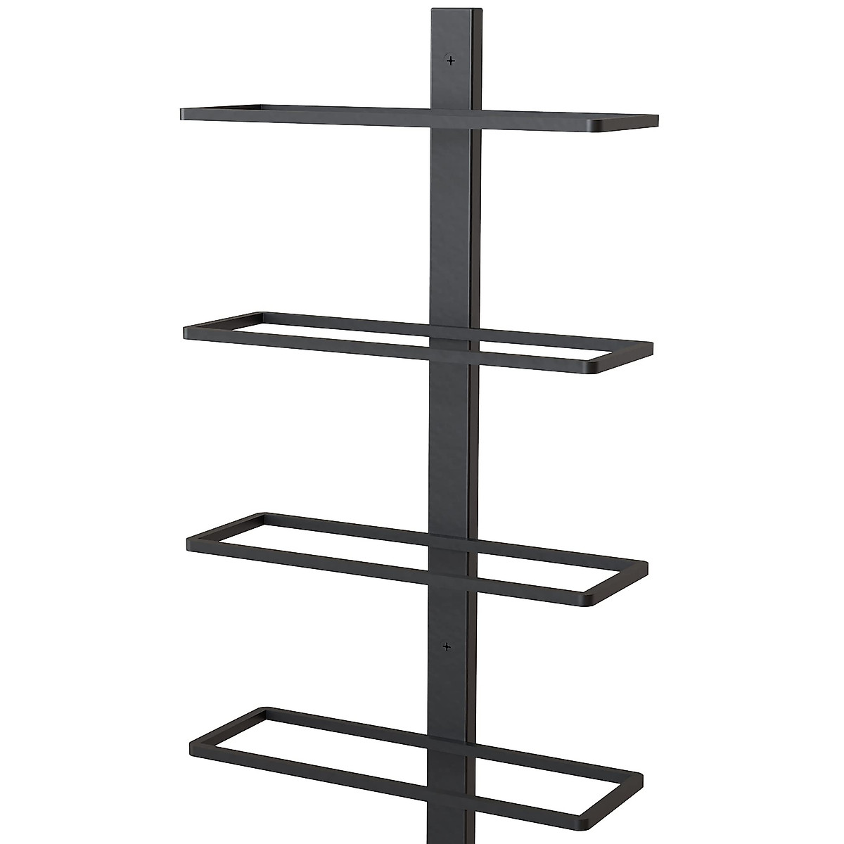 TheRackCo. Wall Series - Center Frame Metal Wall Mount Wine Bottle Rack, Black (6 Bottles)