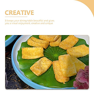 Yardwe Lotus Leaf Design 2pcs Simulated Lotus Leaf Steak Plastic Fruit Fake Lotus Leaves