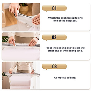 TAILI Rolling Slide Clip for Vacuum Storage Bags, Slide Seal Accessories for Space Saver Bags, Plastic Heavy Seal Grip, Air Tight Seal