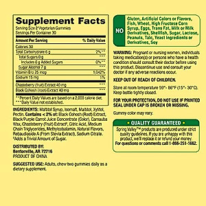 Experience Natural Relief with Spring Valley Menopause Support Gummies - 60 Count (Pack of 2). Includes Luall Fridge Magnetic