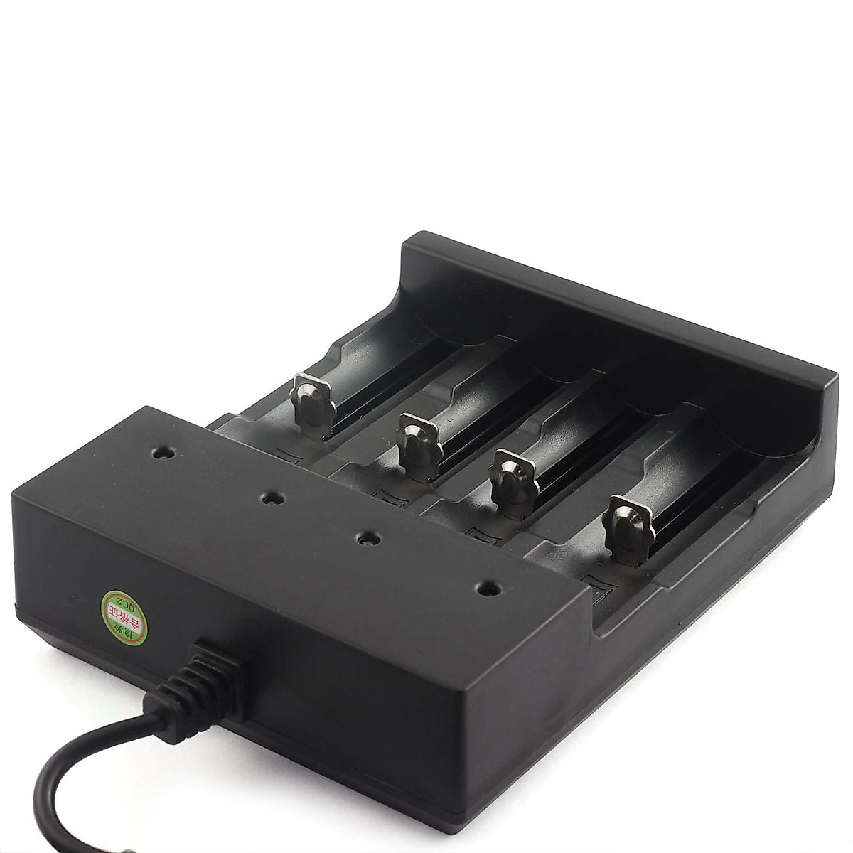 ZYAMY USB Smart Battery Charger 4-Slot 5V for Rechargeable Batteries 3.7V Li-ion 10440, 14500, 16340, 16650, 14650, 13350, 18500, 18650, 26650