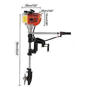 2.5 HP 2 Stroke Outboard Motor Engine, Superior Engine Outboard Motor, Inflatable Fishing Boat with Air Cooled for Small Boats of 2-2.5 Meters