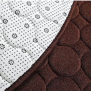 Icegrey Round Area Rug Memory Foam Decor Carpet for Bedroom Large Living Room Circle Rugs Kitchen Runner Mat Non Slip Indoor Outdoor Doormat, Light Brown, 40"