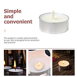 Tea Lights Candles,4 Hours Tealight Candles 20 Packs,Smokeless Small Tea Candles for Home, Pool, Shabbat, Weddings & Emergencies (White)