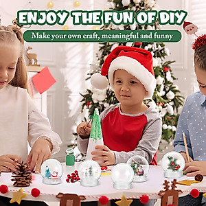 EXCEART 10pcs DIY Clear Plastic Water Globe Snow Globe 2Inch Clear Snow Globe with Screw Off Cap for DIY Crafts Christmas Home Decoration