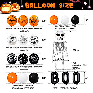 Party Spot! 120 Pcs Halloween Party Decorations, 5 Ft Jumbo Foil Balloon, Happy Halloween Banner, 60 pcs Balloons, Treat or Trick Goodie Bags, Spider Bat Banner,Foil Curtains, Halloween Party Supplies