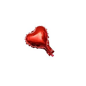 Yalulu Pack of 50 Mini 5 Inch Heart Shaped Balloon Foil Balloon Mylar Balloon Cake Topper Balloon Cake Decorations for Birthday Baby Shower Wedding Party (Red)