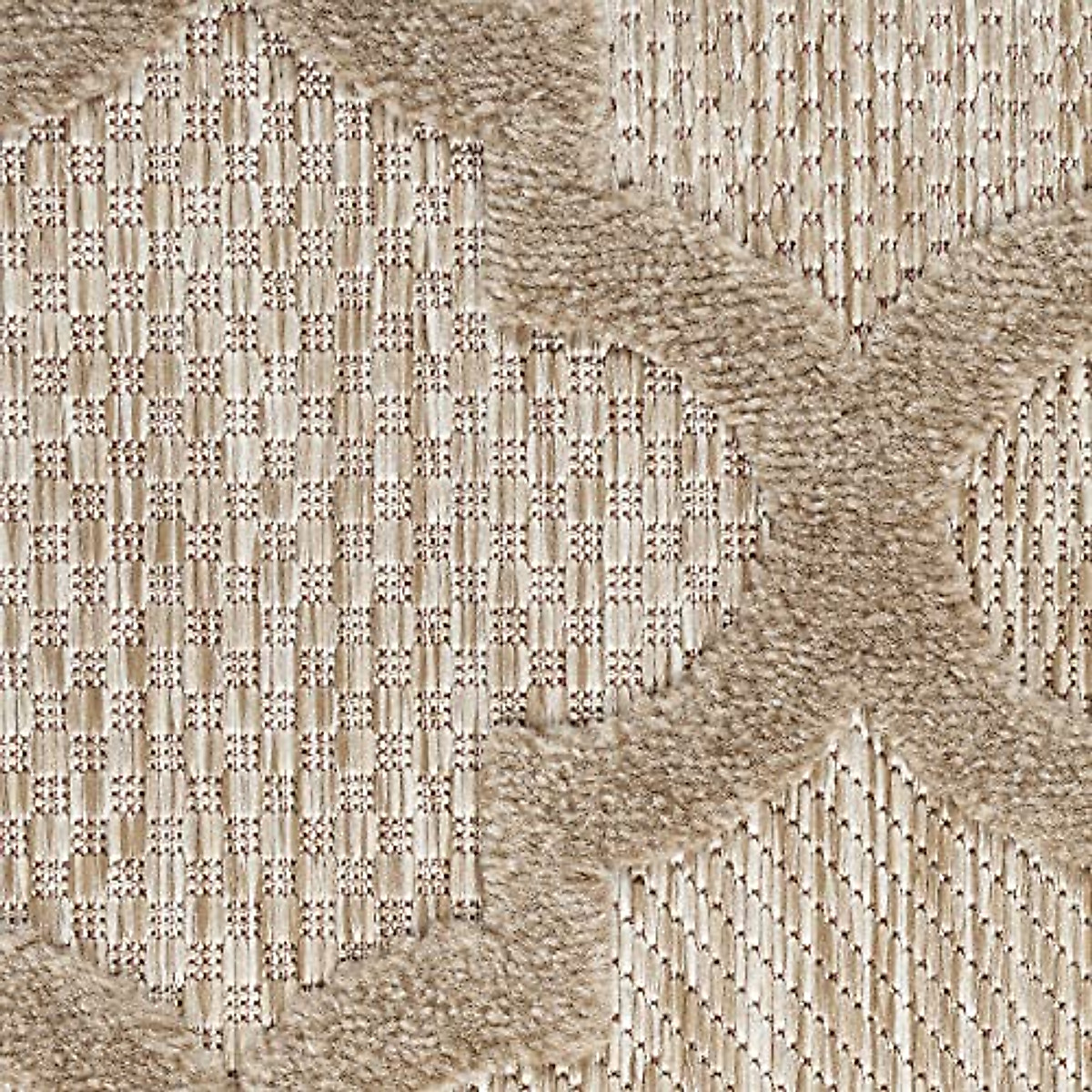 Nourison Easy Care Moroccan Natural Beige 5' x 7' Area -Rug, Trellis, Easy -Cleaning, Non Shedding, Bed Room, Living Room, Dining Room, Backyard, Deck, Patio (5x7)