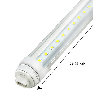 GreenSun 10 PCS R17D 6FT LED Tube Light, 30W F72T12/CW/HO LED Replacement 6FT, Super Bright 5500K Daylight for Commercial Household Lighting, Clear Cover