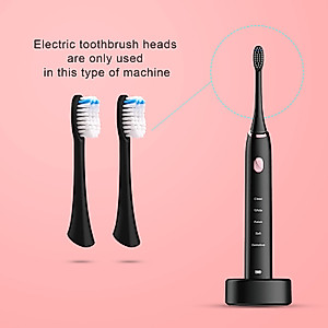 BTFO 2 Pcs Electric Toothbrush Heads for BTFO 1741-01 (Black)