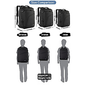 MATEIN Carry on Backpack, Extra Large Travel Backpack Expandable Airplane Approved Weekender Bag for Men and Women, Water Resistant Lightweight Daypack for Flight 40L, Black