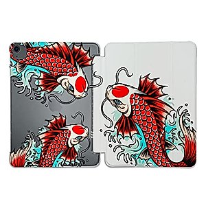 Cute Kawaii Japanese Fish Koi Pattern Case Compatible with All Generations iPad Air Pro Mini 5 6 11 inch 12.9 10.9 10.2 9.7 7.9 Plastic Fabric Cover Slim Smart Stand SN977 (8.3" Mini 6th gen)