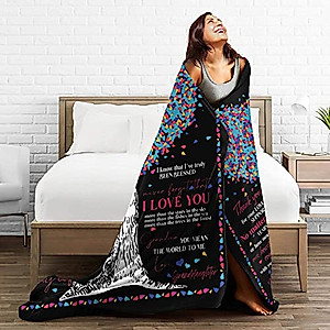 Personalized Blanket to My Grandma from Granddaughter Birthday Gifts for Grandma Mothers Day Best Retirement Gift Super Soft Warm Fuzzy Throw Blanket for Bed Couch Chair 50"x 40"