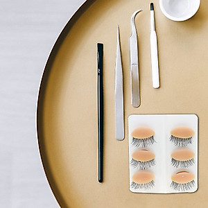 6 Pairs Replacement Eyelids For Mannequin Head Eyelids Realistic Eyelids Silicone Practice Eyelash Training Eyelids Removable Eyelids with Lashes for Lash Practice Eyelash Extensions
