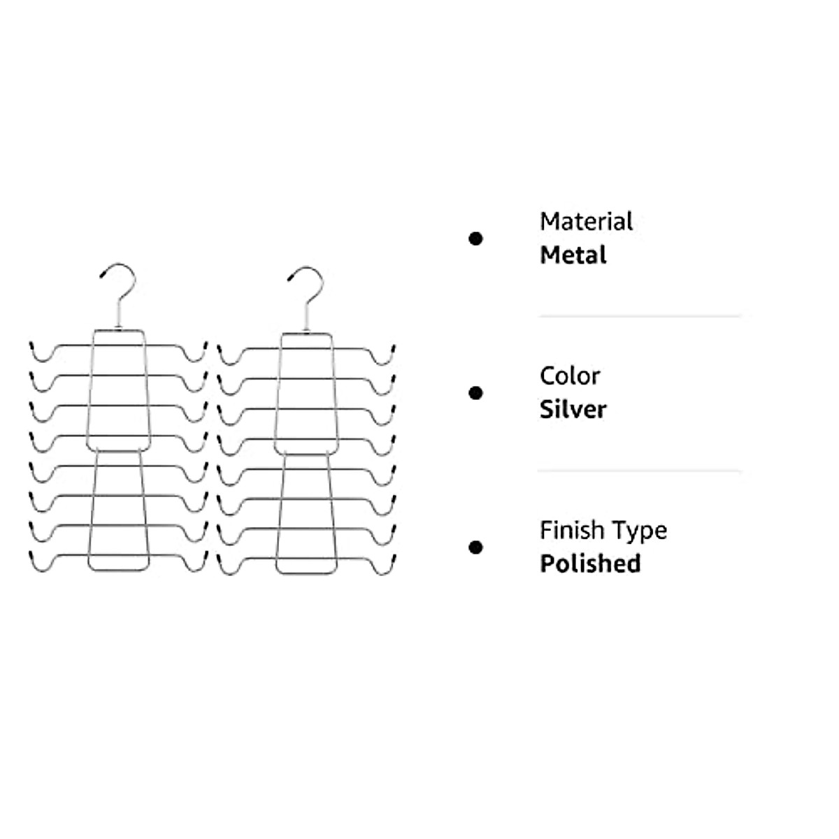 Bra Organizer, 2 Pack Tank Top Hanger for Closet Swivel Hook Foldable Design PODATOL Space Saving Hanger 'Metal Bra Holder Hanging Storage