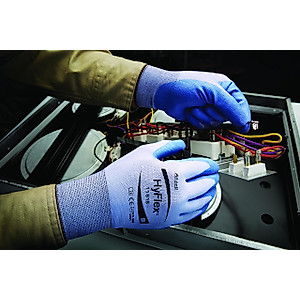 Ansell HyFlex 11-518 Nylon Light Weight Safety Glove with Dyneema Technology, Work/Cut Resistant, Size 10, Blue (Pack of 12 Pair)