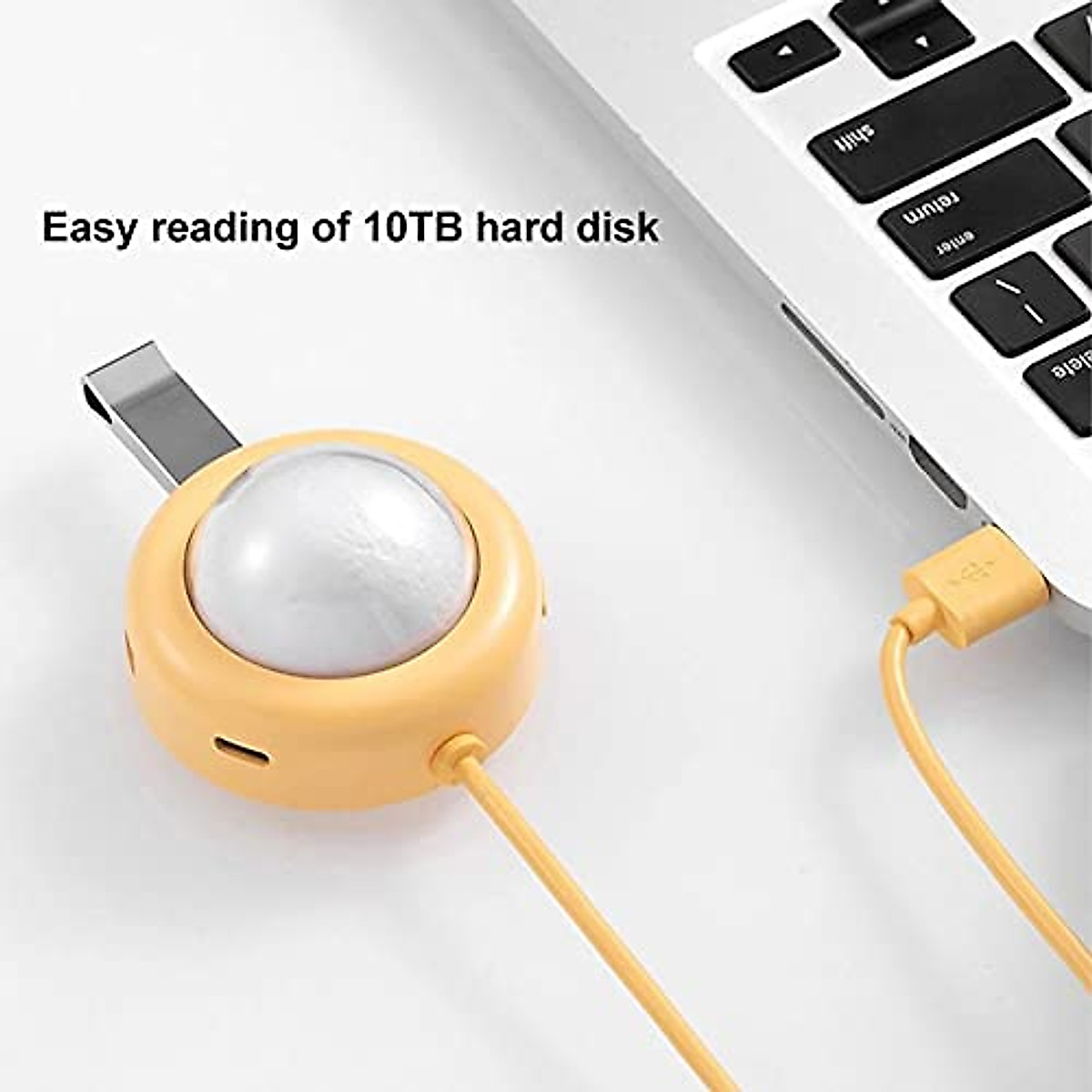 GPPZM Mini 4 USB Port Hub Extension Cable Splitter High Speed Transmission with LED Night Light for Computer Mobile Phone (Color : White)