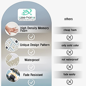 idee-home Outdoor Cushions for Patio Furniture, Outdoor Seat Cushions 24 x 24 with Fade Resistant Waterproof Removable Cover, Deep Seat Replacement Couch Sofa Chair Cushions for Yard Garden